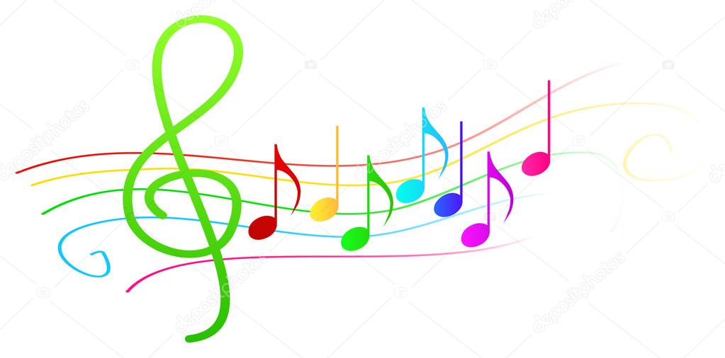 Barevné noty na notové osnově Stock Vector by ©radub85 28984581