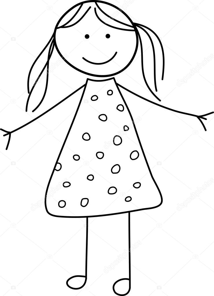 Child Girl Doodle Sketch — Stock Vector © radub85 #31878075