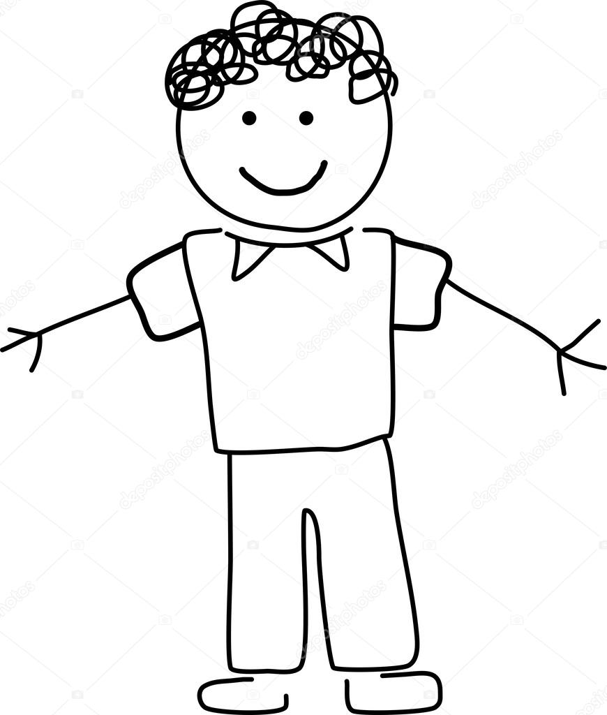 Boy sketch drawing | Doodle Child Boy Sketch Drawing — Stock Vector ...