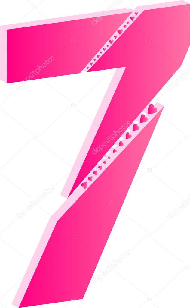 3D Number 7 Love Concept — Stock Vector © radub85 #43554193