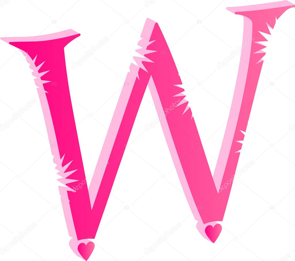 3D Alphabet Love Letter W — Stock Vector © radub85 #43598795