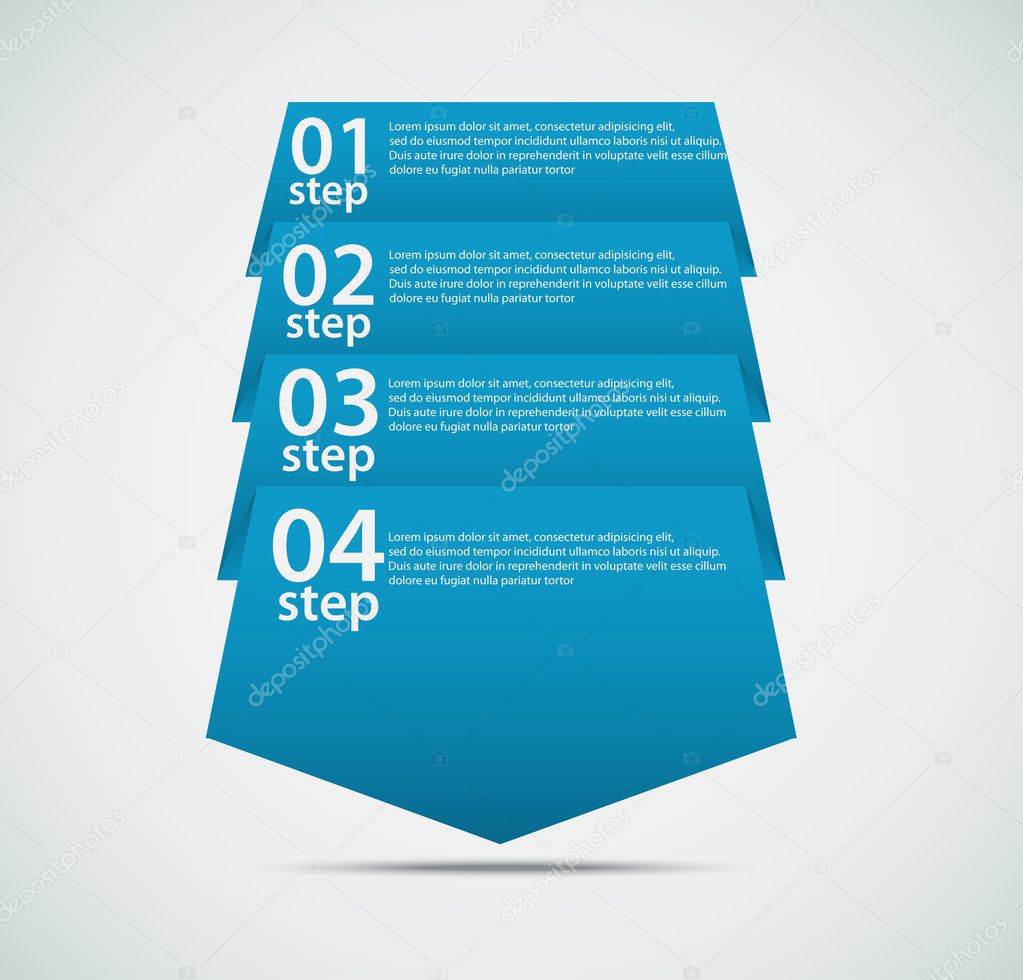 Origami arrow progress template. can be used for infographics Stock ...
