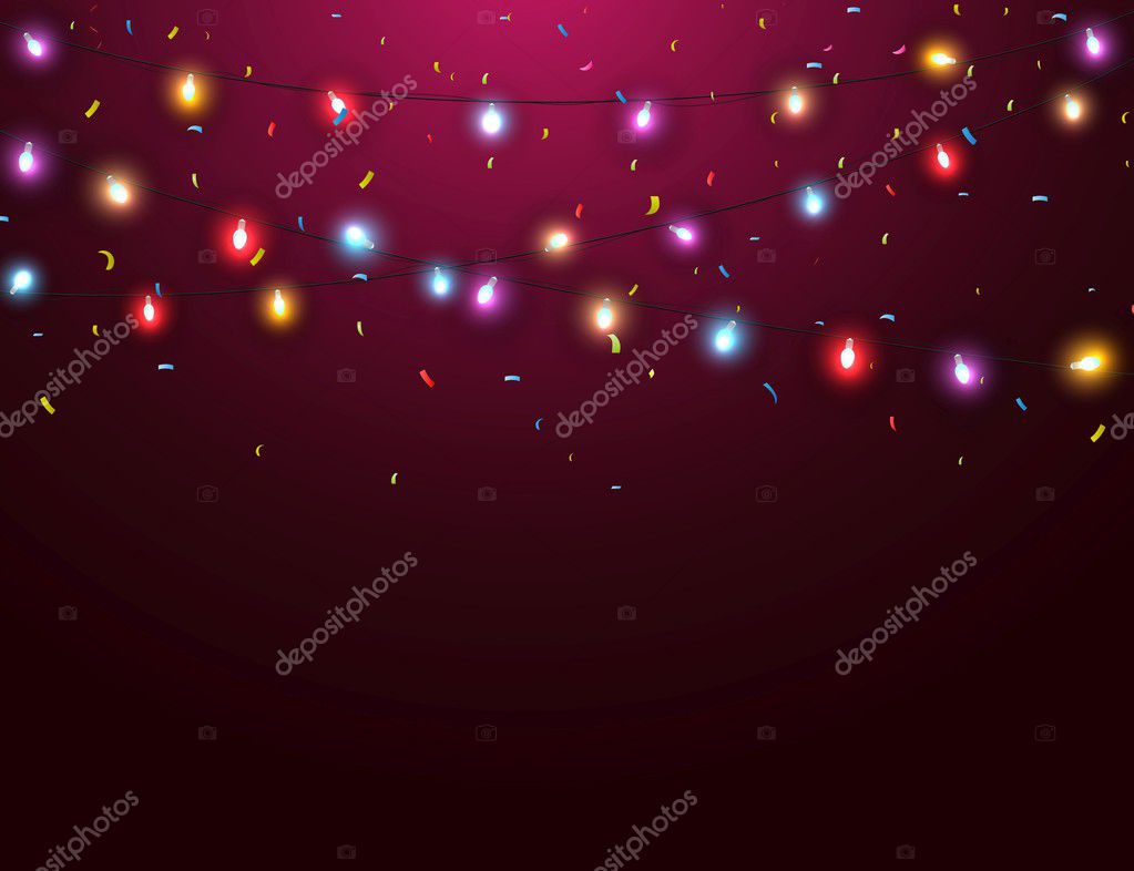 Colorful lights with confetti Stock Vector by ©bejotrus 51492621