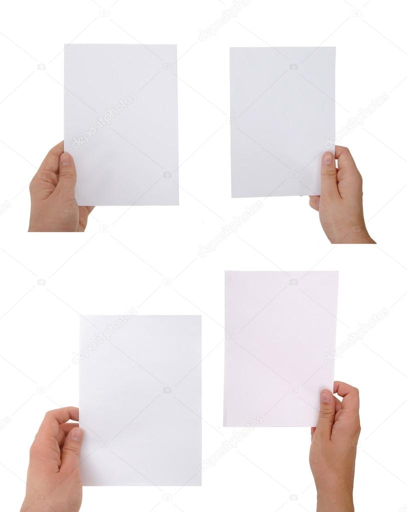 Hand holding paper sheet with clipping paths Stock Photo by ...