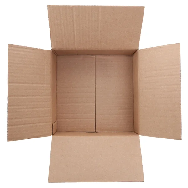 Top down view of open empty cardboard box — Stock Photo © Raysay #22501665