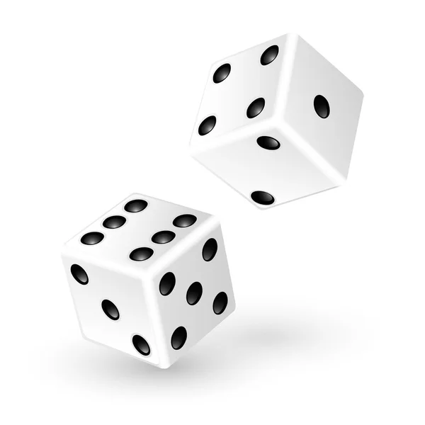 Realistic two white dice stacked on white background — Stock Vector ... Realistic two white dice stacked on white background — Stock Vector ...