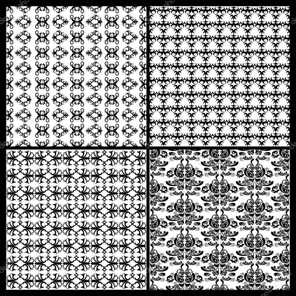Collection Of Damask Patterns Stock Vector by ©KsanasK 45864237