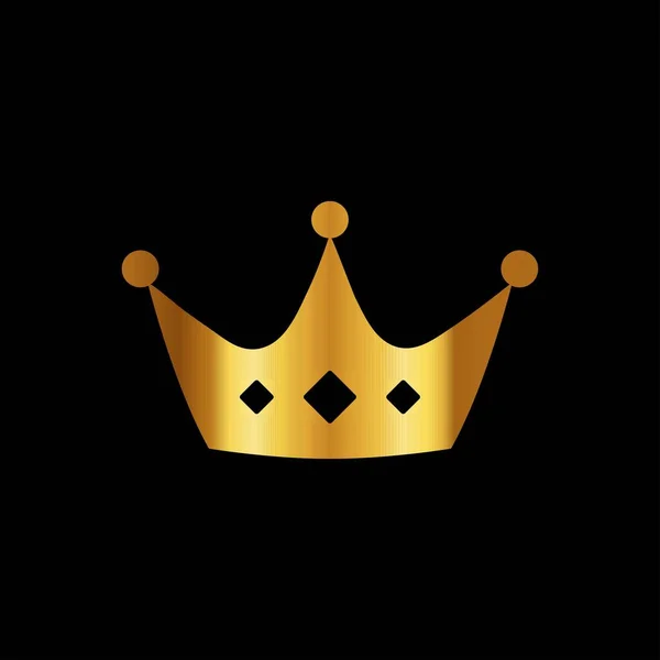Golden Crown Icon Queens Or Kings Crown Logo Vector Illustration With