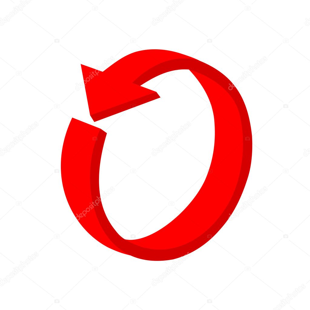 flecha roja circular 3d o reciclaje 2023