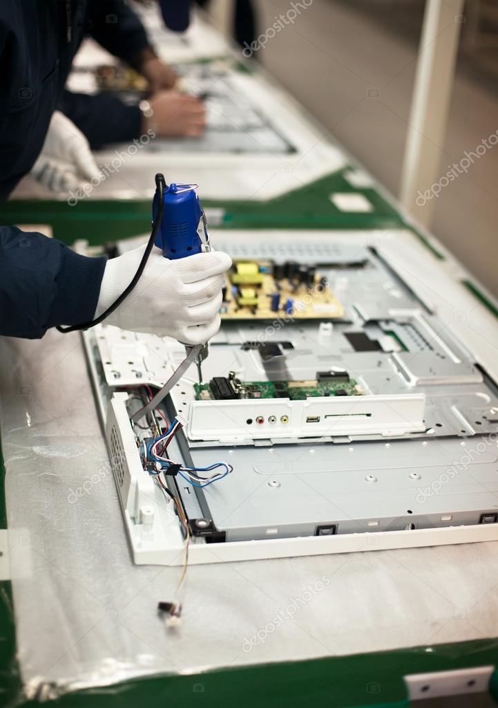 Electronic industry assembly line — Stock Photo © macor #24086777