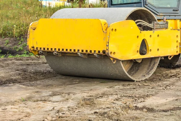 Heavy Vibration roller at compaction pavement works during road ...