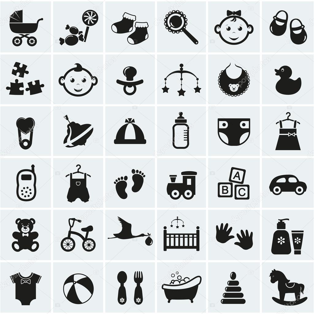 Baby icons set. Vector illustration. Stock Vector Image by ©Rainledy ...
