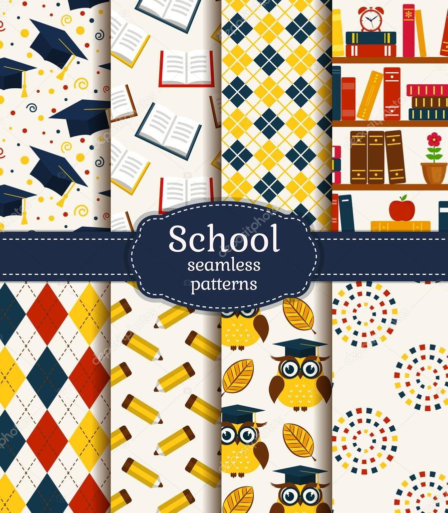 School seamless patterns. Vector set. Stock Vector Image by ©Rainledy ...