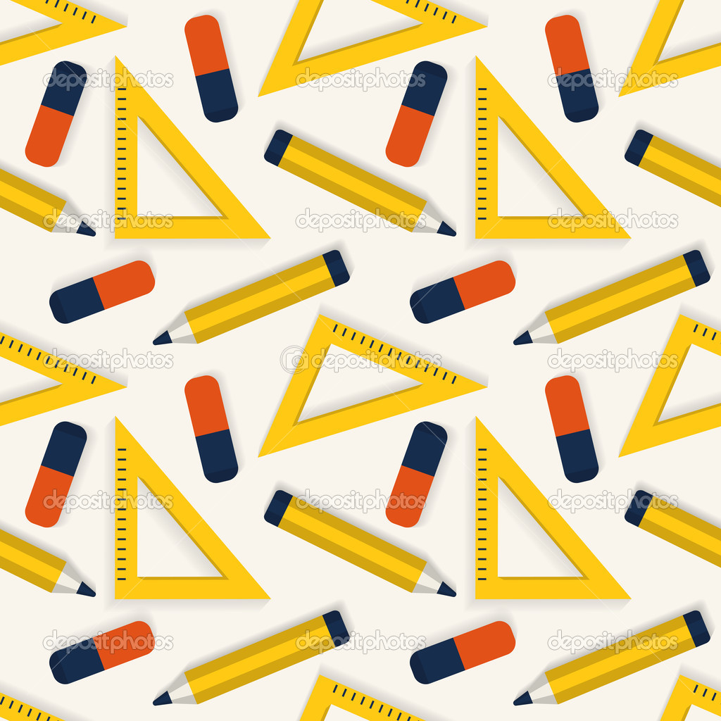 Seamless background with stationery. Vector pattern. Stock Vector by ...