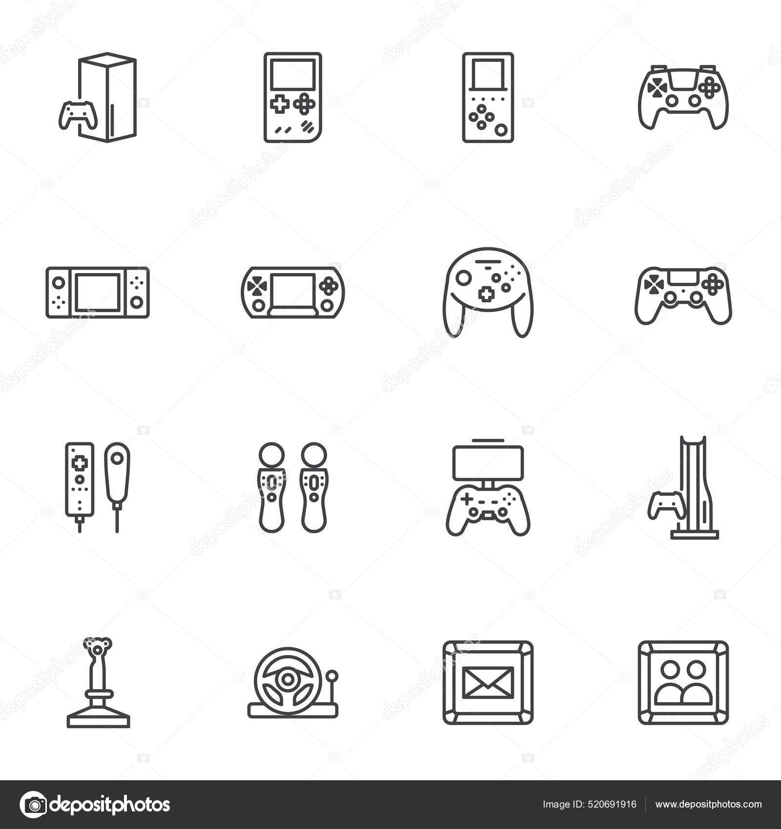 Video game line icons set Stock Vector by ©avicons #520691916