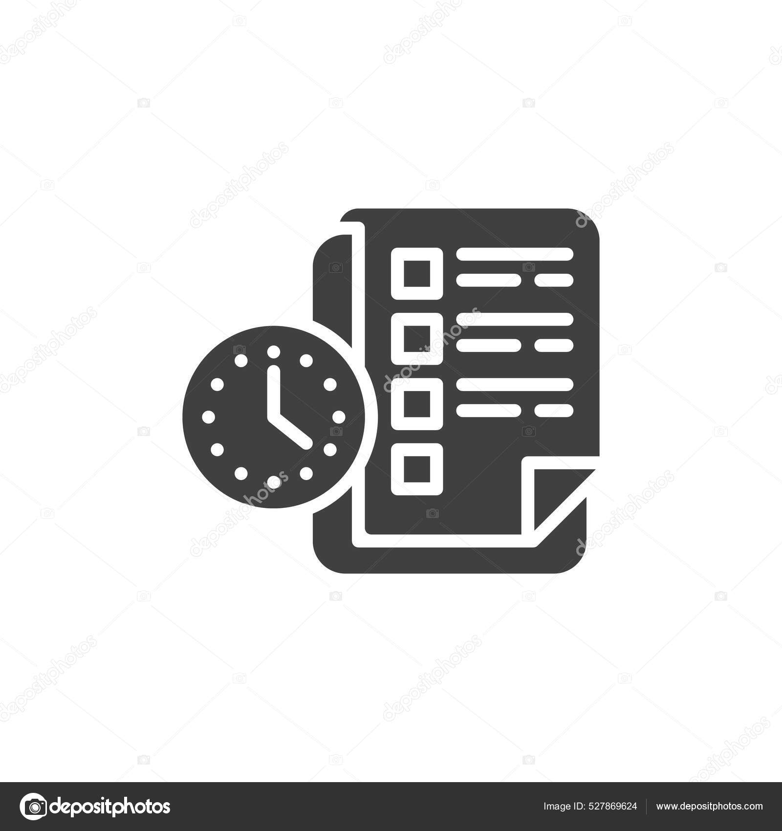 Icono de planificación, lista de verificación y vector de reloj Vector ...