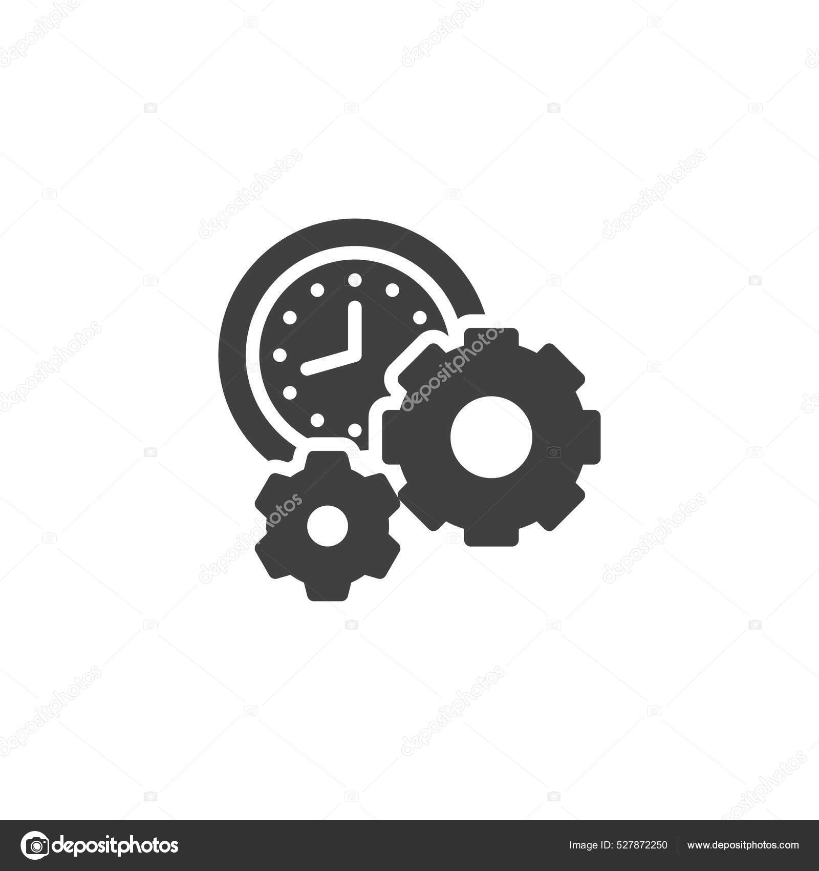 Clock and gear vector icon Stock Vector by ©avicons 527872250