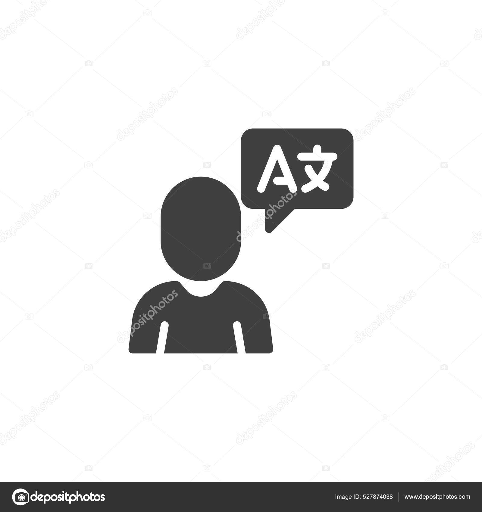 Translator, interpreter vector icon Stock Vector by ©avicons 527874038