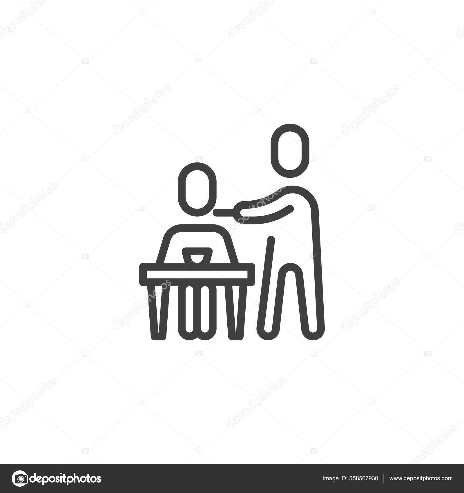 Volunteer helping at the table line icon Stock Vector Image by ©avicons ...