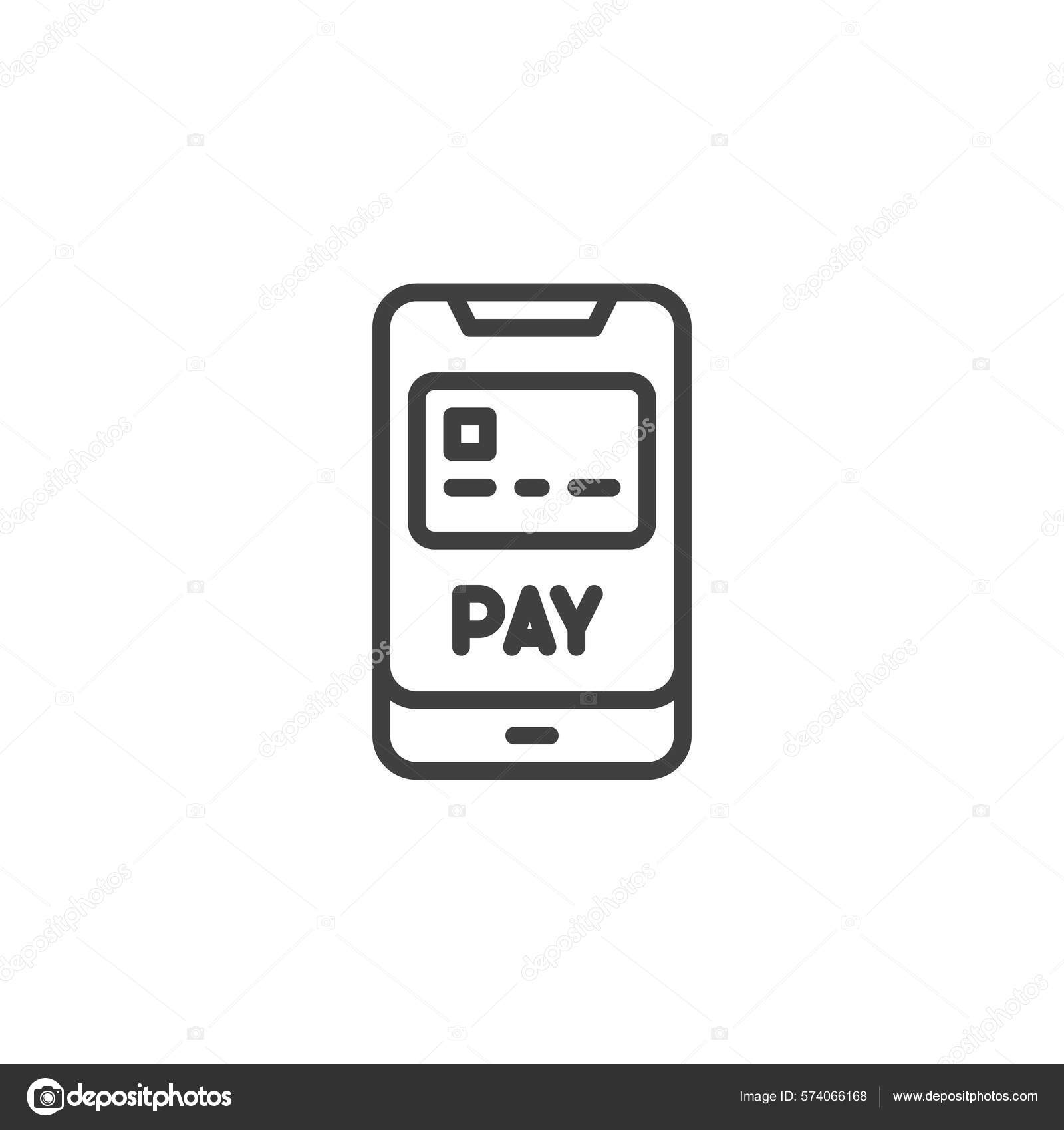 Mobile Banking Line Icon Linear Style Sign Mobile Concept Web Stock ...