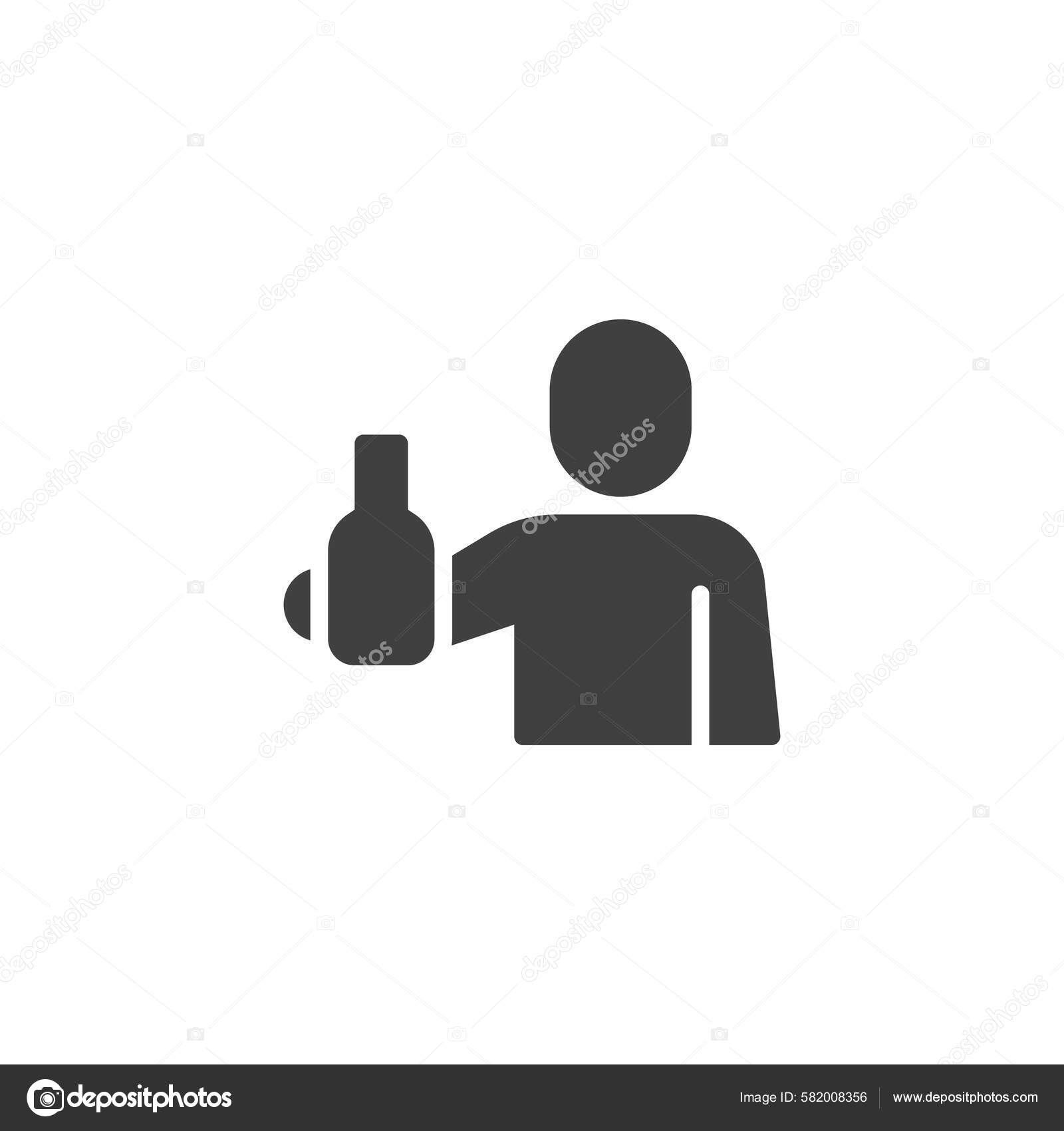 Man Beer Bottle Vector Icon Filled Flat Sign Mobile Concept Stock ...