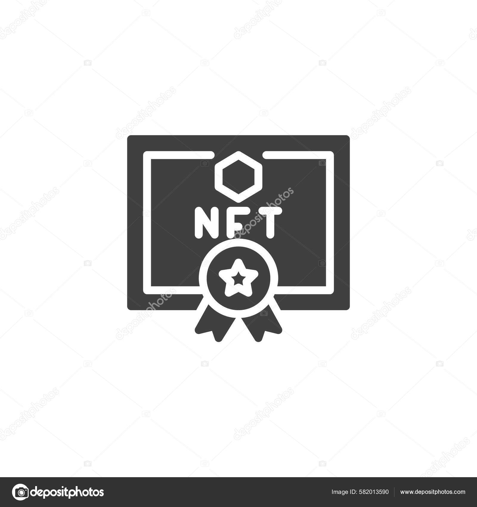 Nft Ownership Certificate Vector Icon Filled Flat Sign Mobile Concept ...