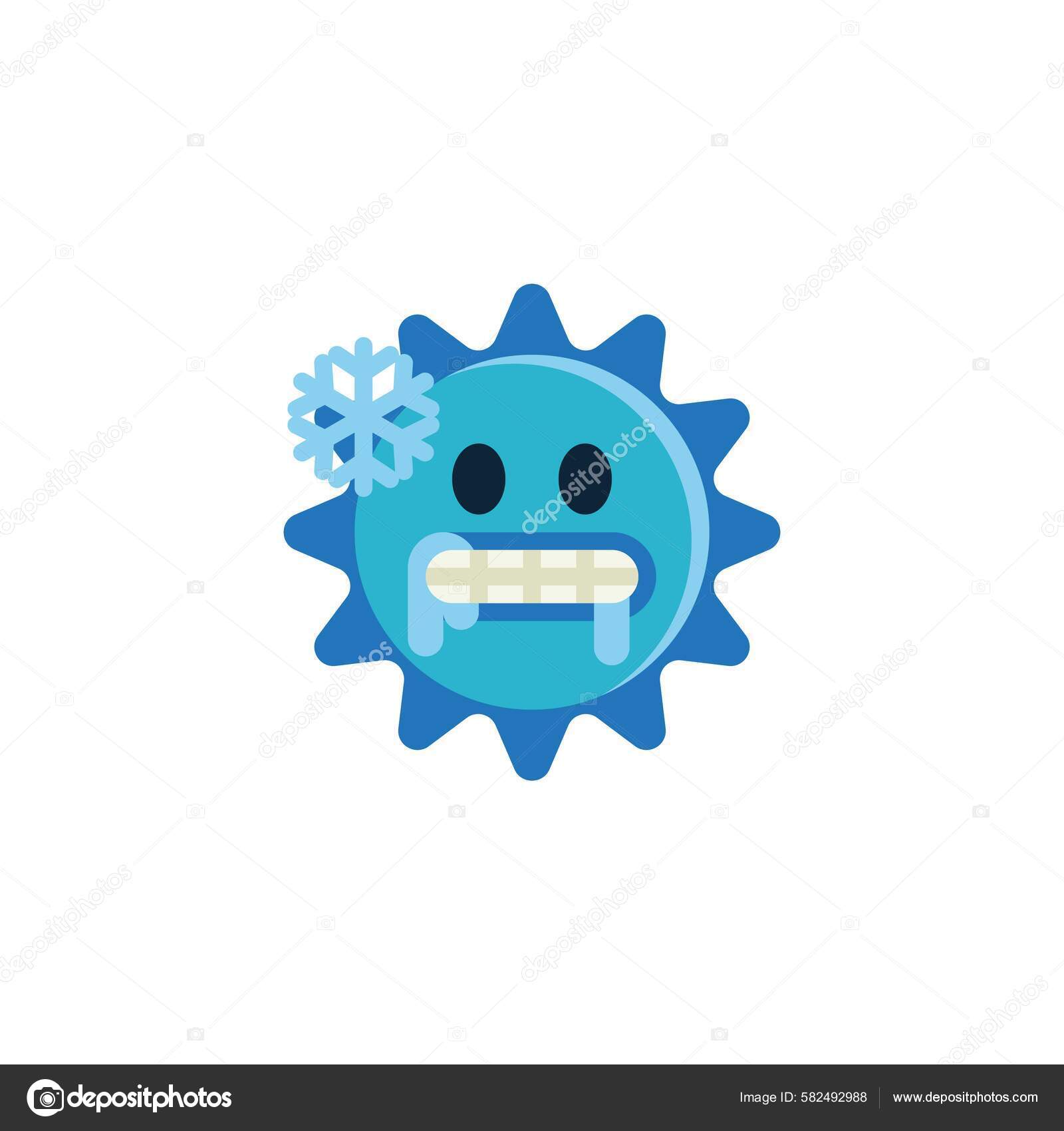 Cold Sun Face Emoticon Flat Icon Vector Sign Colorful Pictogram Stock ...