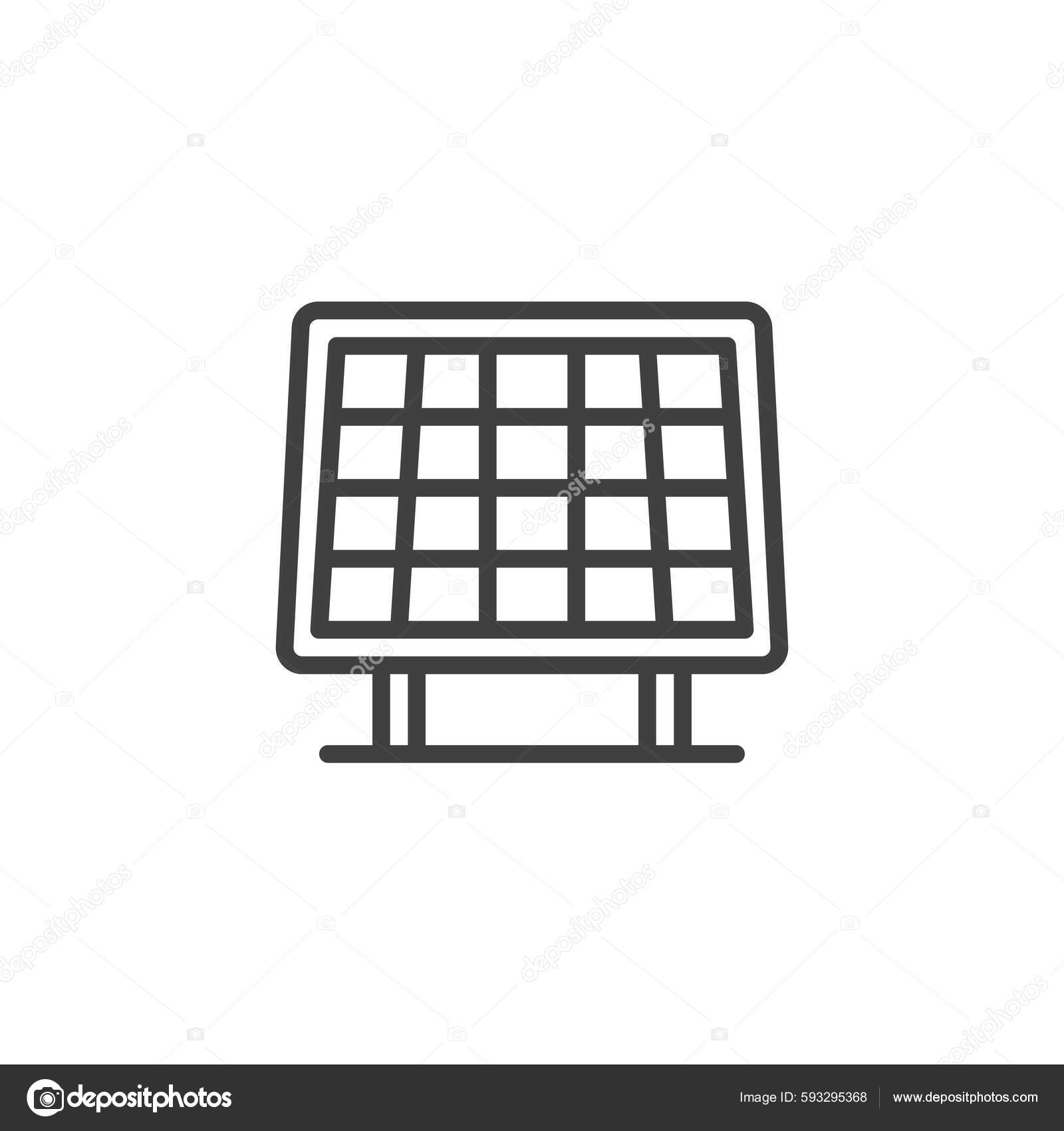 Solar Panel Line Icon Linear Style Sign Mobile Concept Web Stock Vector ...