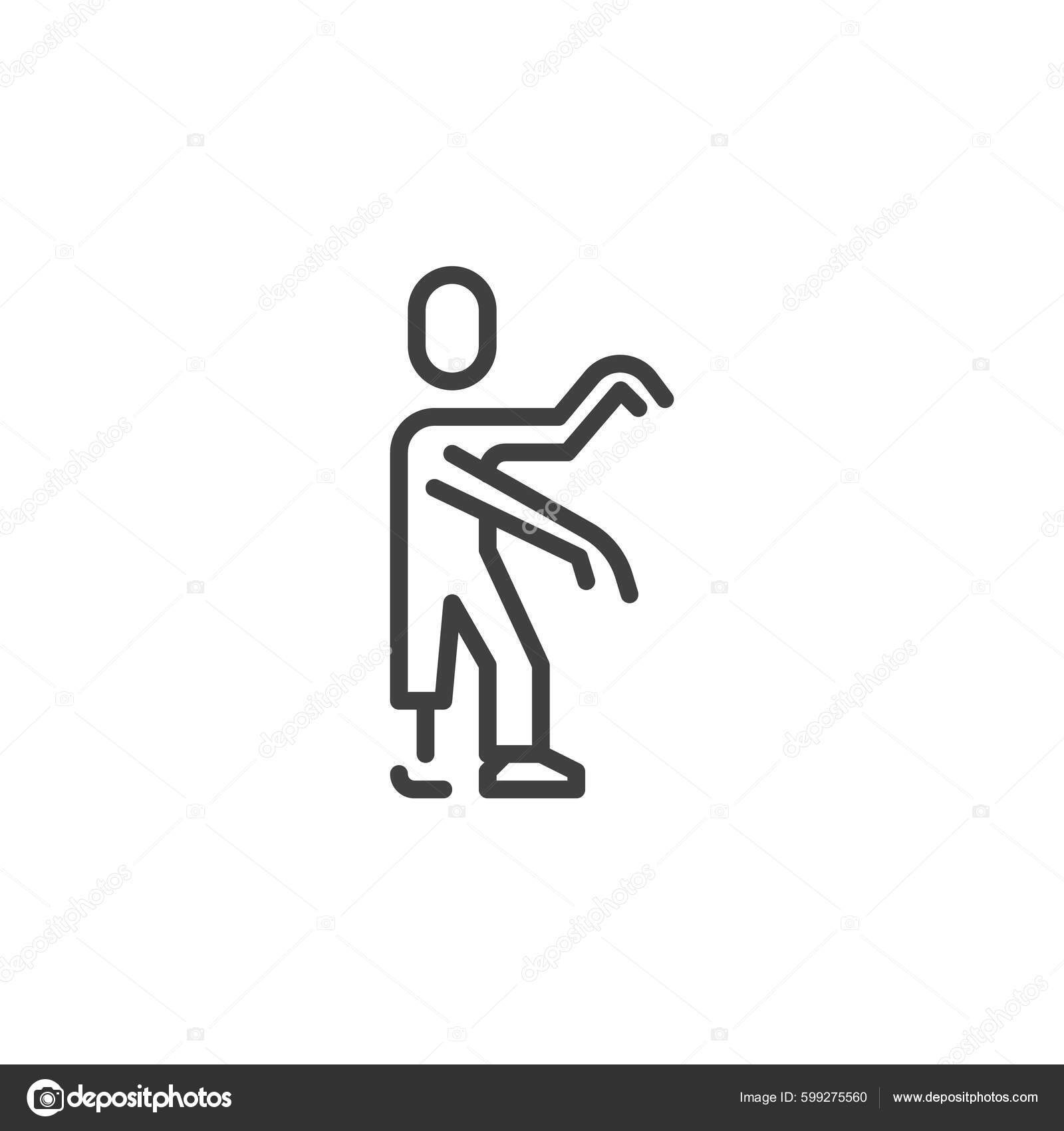 Walking Zombie Line Icon Linear Style Sign Mobile Concept Web Stock ...