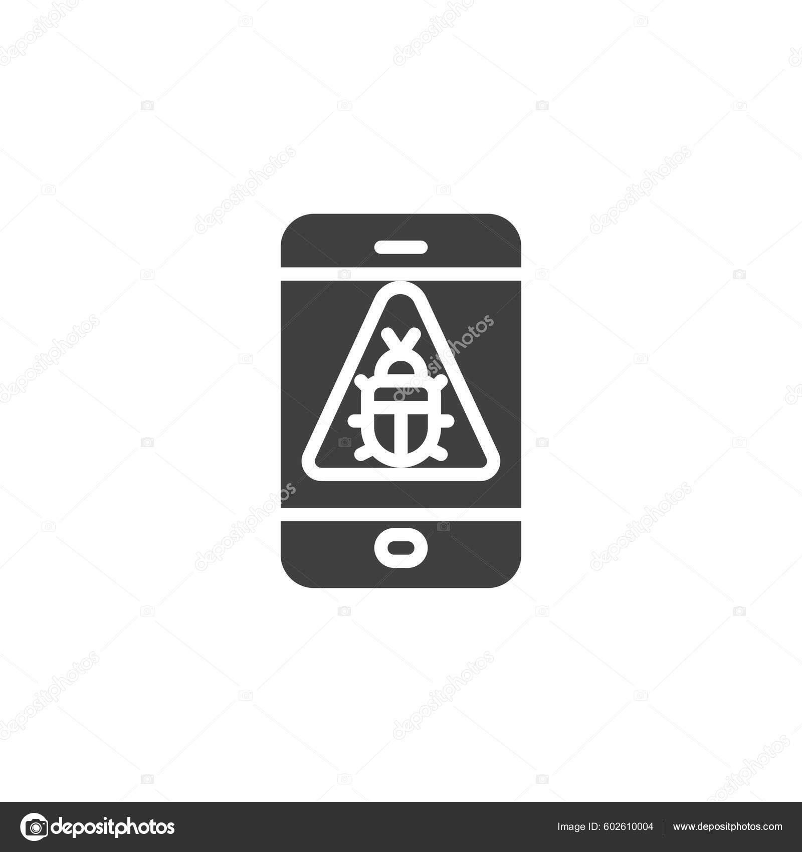 Mobile Bug Vector Icon Filled Flat Sign Mobile Concept Web Stock Vector ...