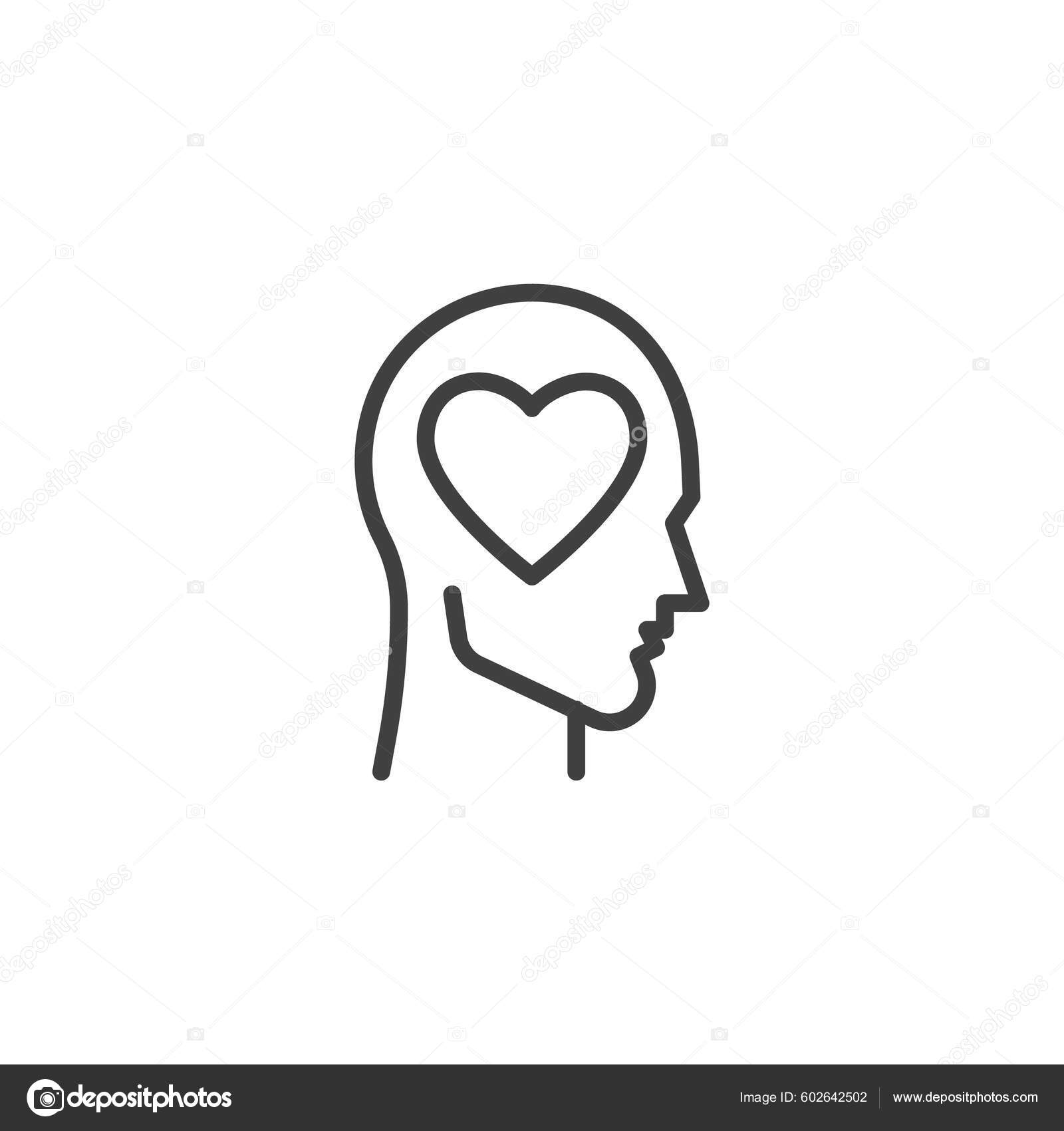 Love Thinks Line Icon Linear Style Sign Mobile Concept Web Stock Vector ...