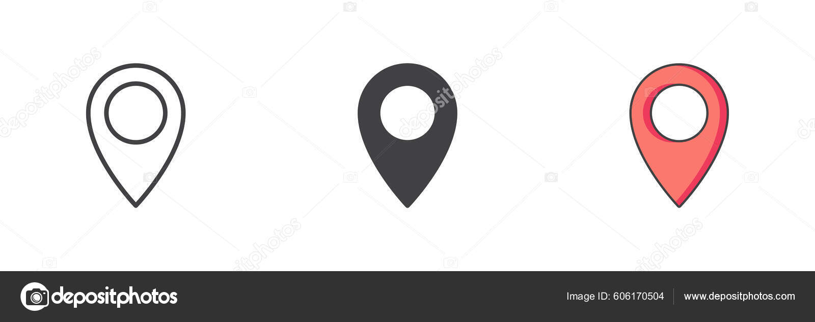 Map Pin Icon Line Glyph Filled Outline Colorful Version Outline Vector ...