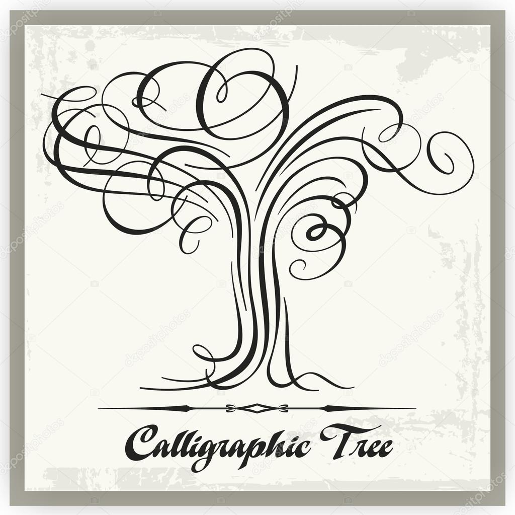 Calligraphic Vector Tree Stock Vector Image by ©clipart-design #22413497