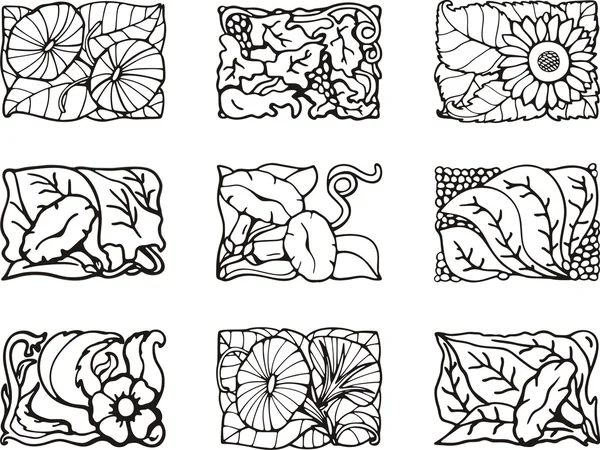 Clipart: rectangle | Floral rectangle design elements, vector series ...
