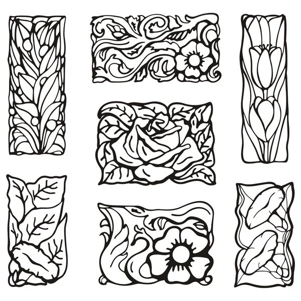 Clipart: rectangle | Floral rectangle design elements, vector series ...
