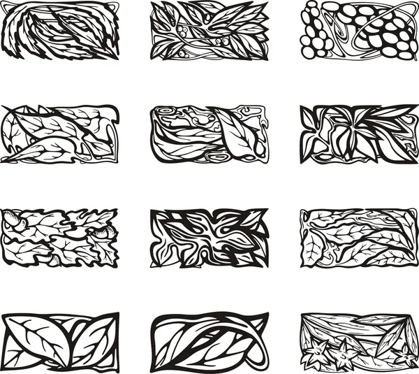 Clipart: rectangle | Floral rectangle design elements, vector series ...