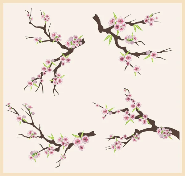 Branch design set in a single style, vector illustration series. Stock ...