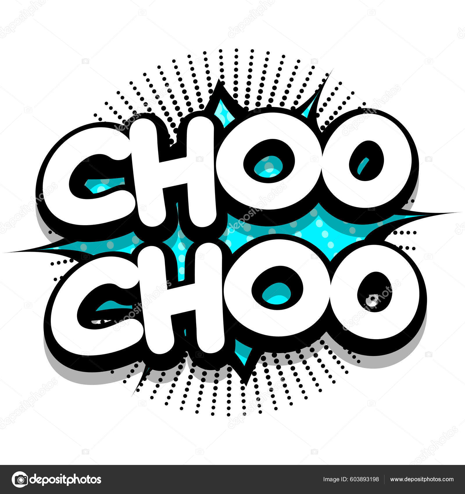 Choo Choo Comic Book Speech Explosion Bubble Vector Art Illustration ...