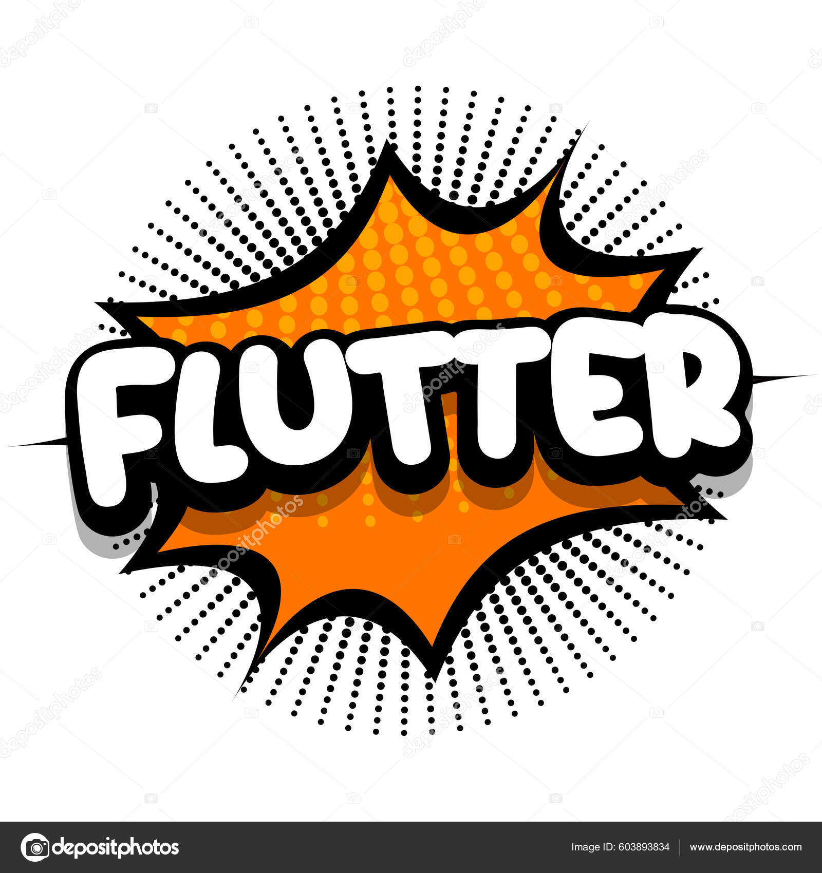 Flutter Comic Book Speech Explosion Bubble Vector Art Illustration Comic Vector de stock ...