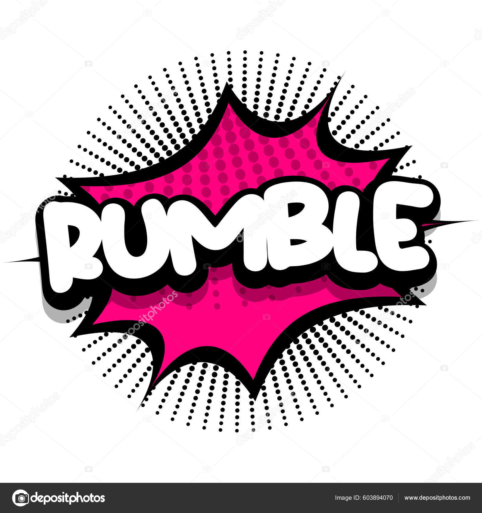 Rumble Comic Book Speech Explosion Bubble Vector Art Illustration Comic Stock Vector by ©Flatart ...