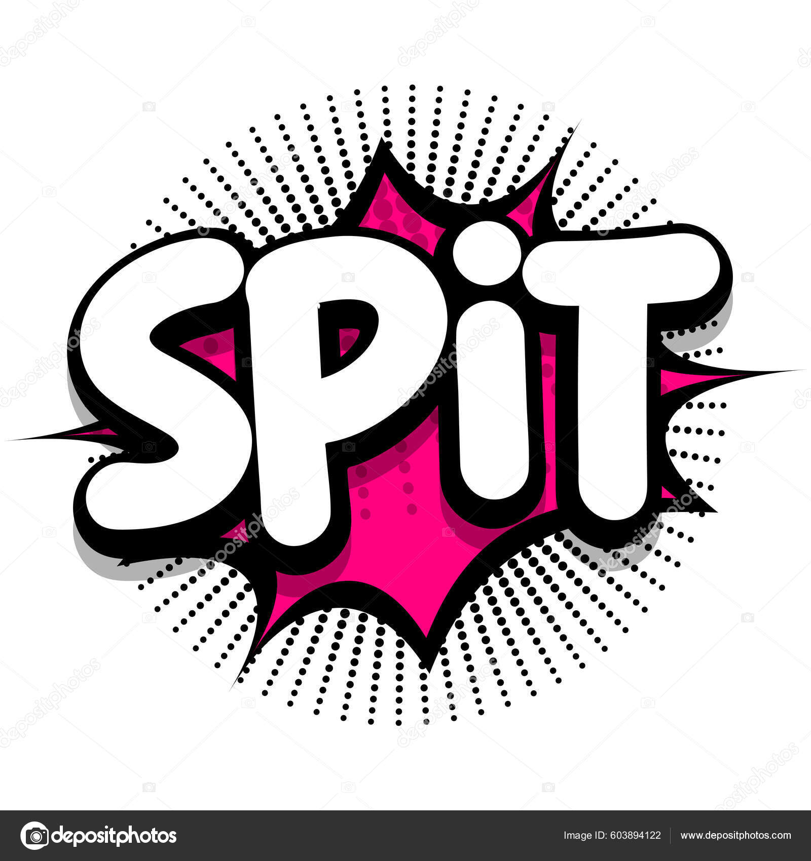 Spit Comic Book Speech Explosion Bubble Vector Art Illustration Comic Vector de stock #603894122 ...
