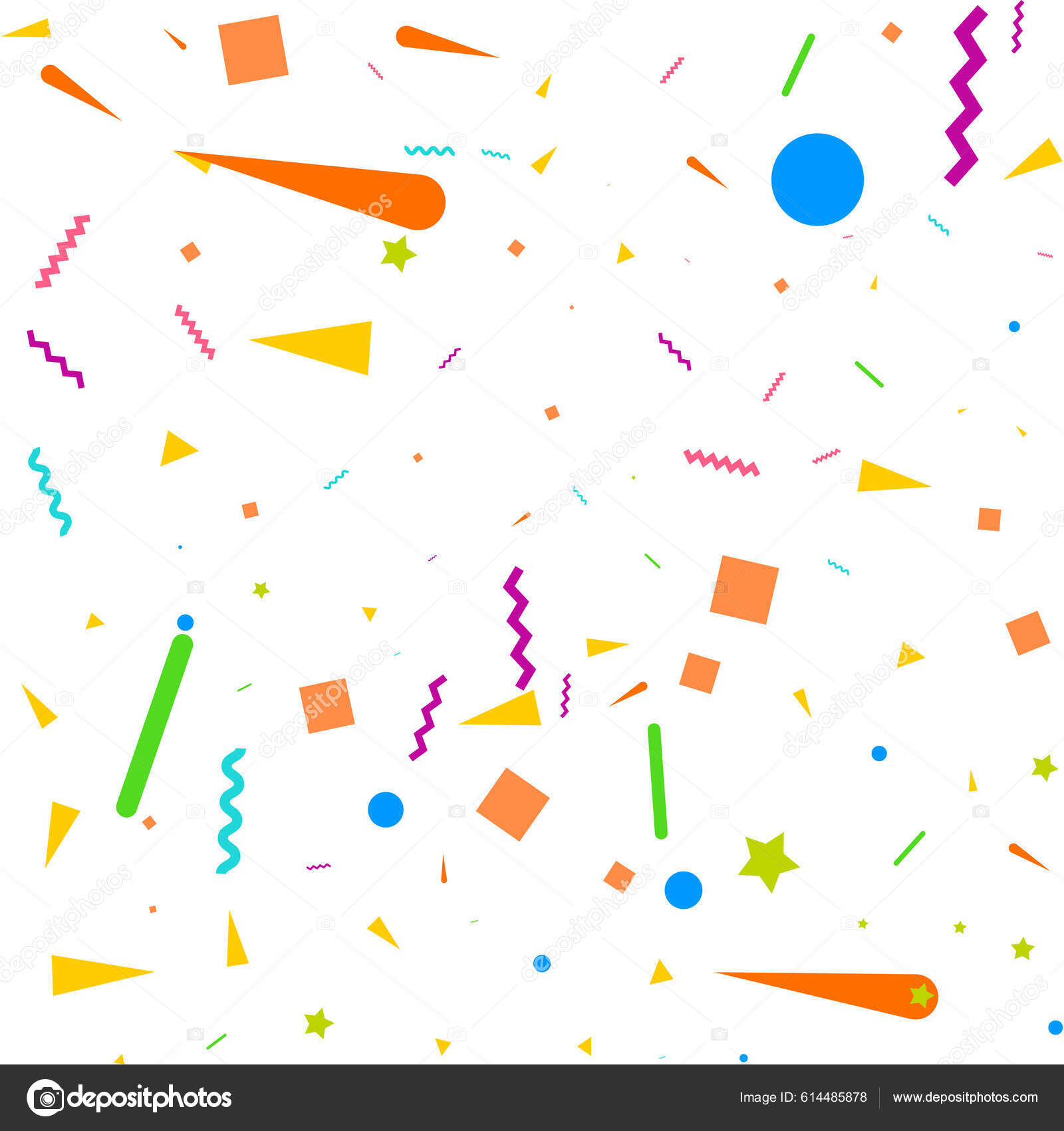 Colorful Confetti Vector Festive Illustration Falling Shiny Confetti ...