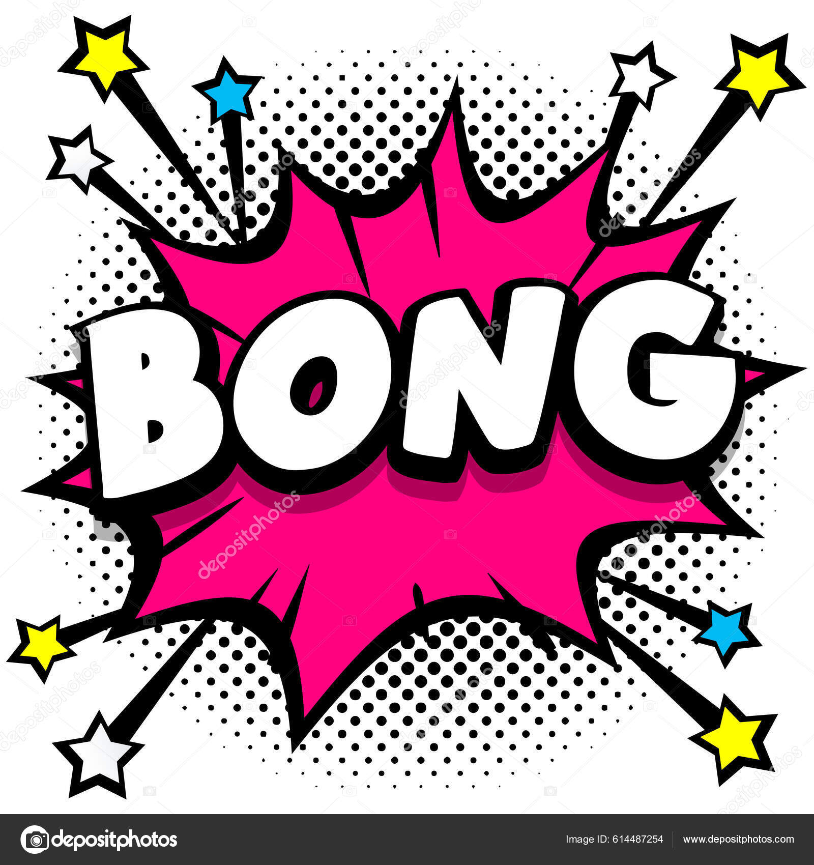 Bong Pop Art Comic Speech Bubbles Book Sound Effects Vector Stock ...