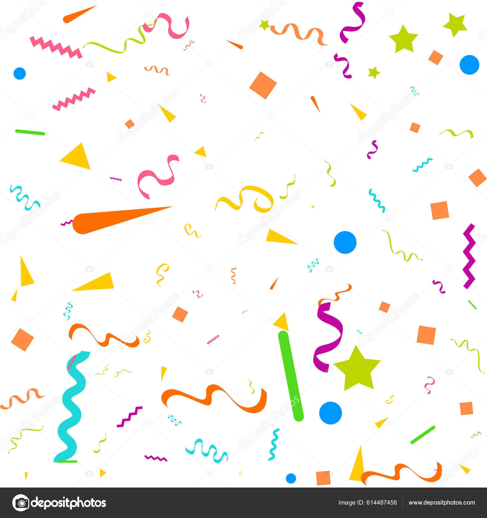 Colorful Confetti Vector Festive Illustration Falling Shiny Confetti ...
