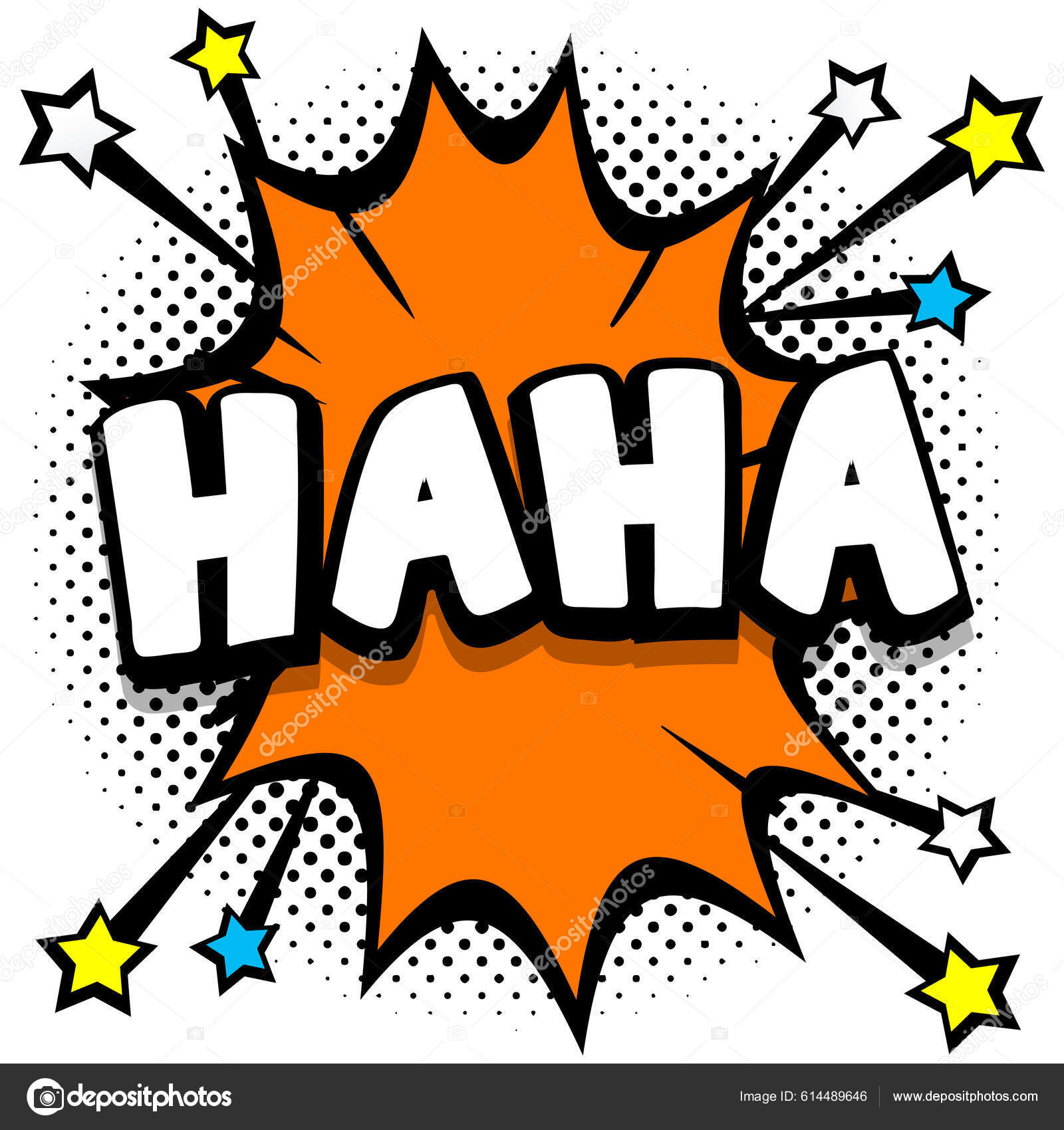 Haha Pop Art Comic Speech Bubbles Book Sound Effects Vector Stock ...