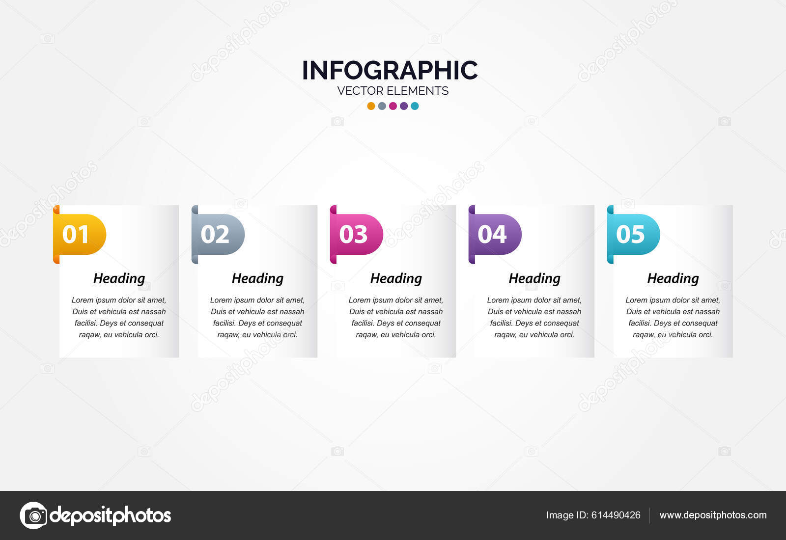 Vector Horizontal Infographic Design Icons Options Steps Process ...