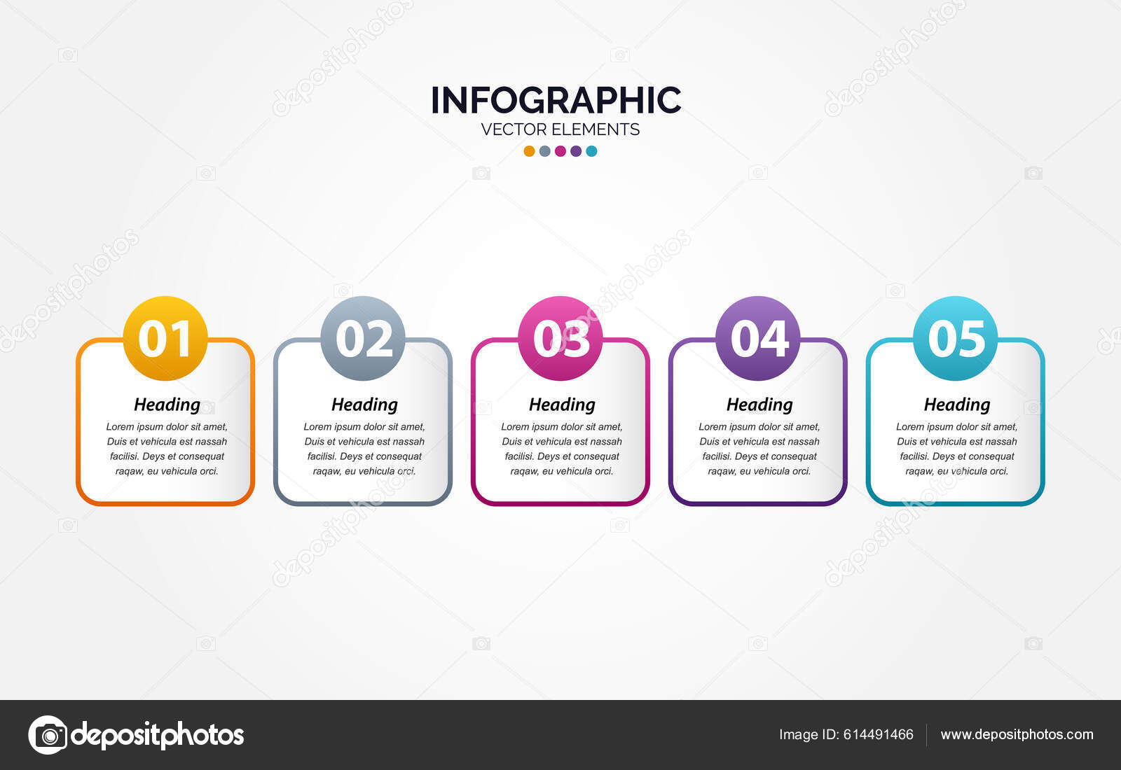 Vector Horizontal Infographic Thin Line Design Icons Options Steps ...