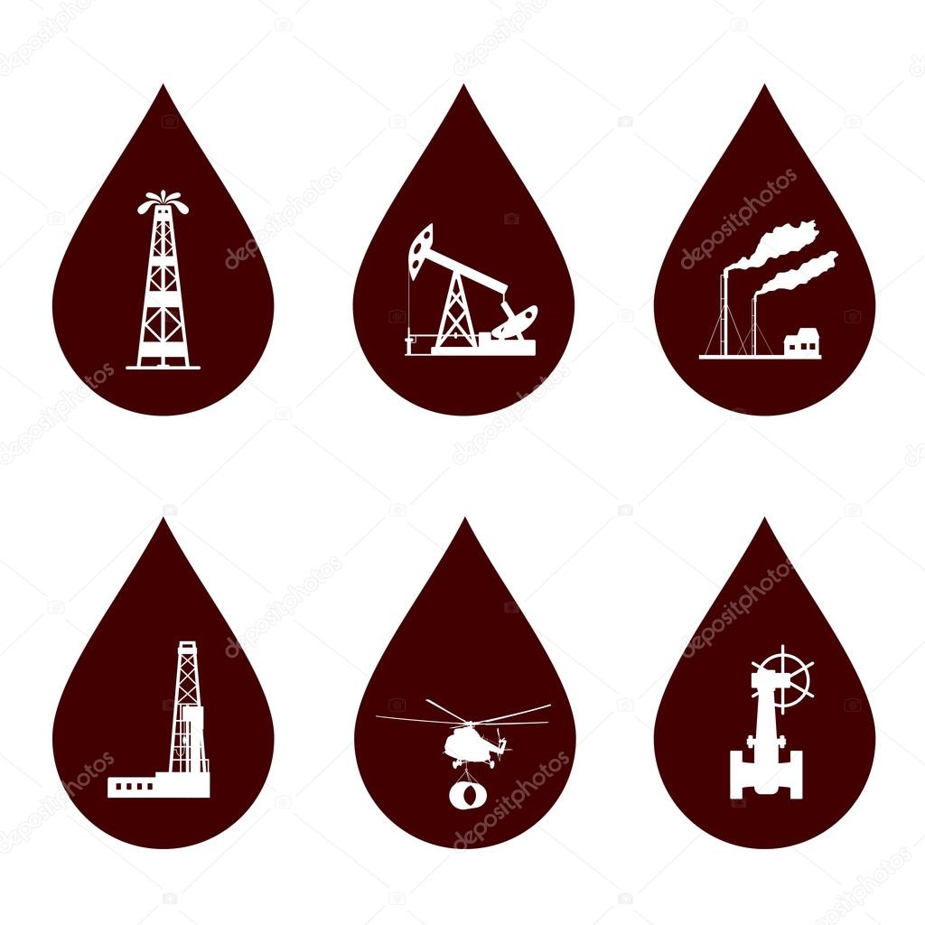 Conjunto de iconos de petr leo y petr leo. 2024