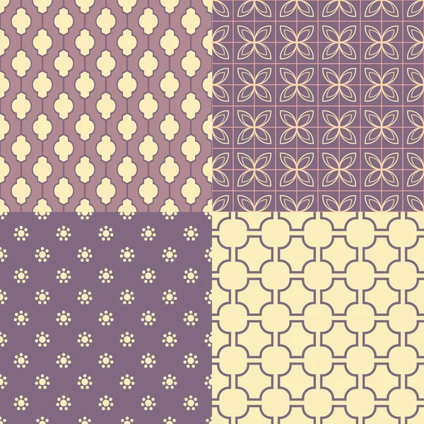 Set of four vintage decorative symmetric seamless patterns — Stock ...