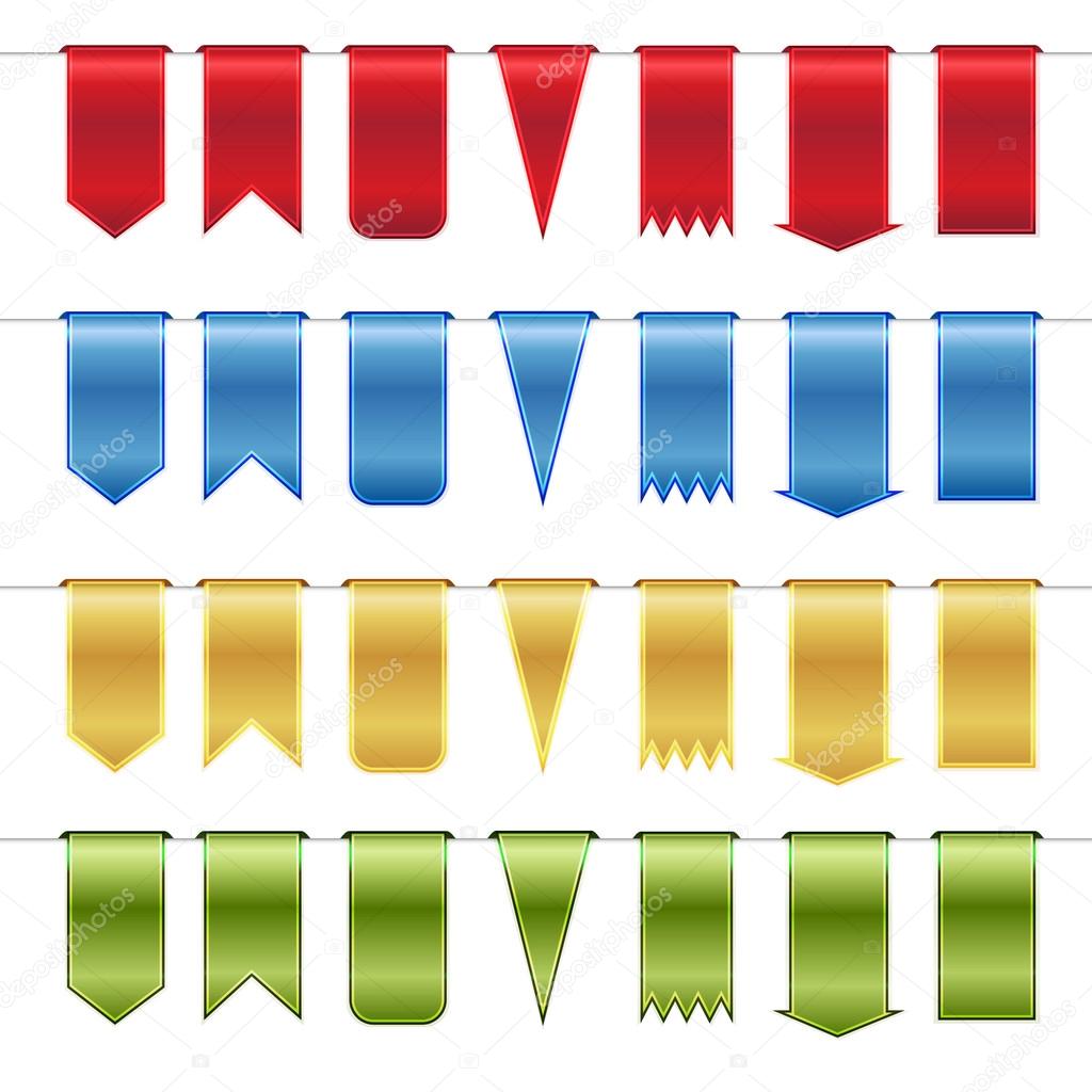 Set of red, blue, gold and green glossy ribbons Stock Vector Image by ...